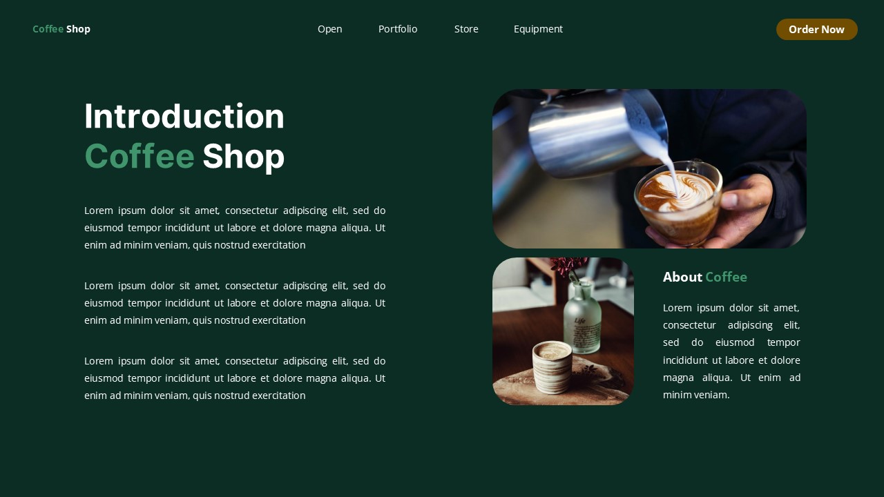 Coffee Shop - Cafe Google Slide Templates, Presentation Templates ...