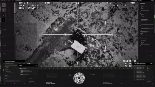 Modern Heatmap system interface locating the enemy tank performing ...