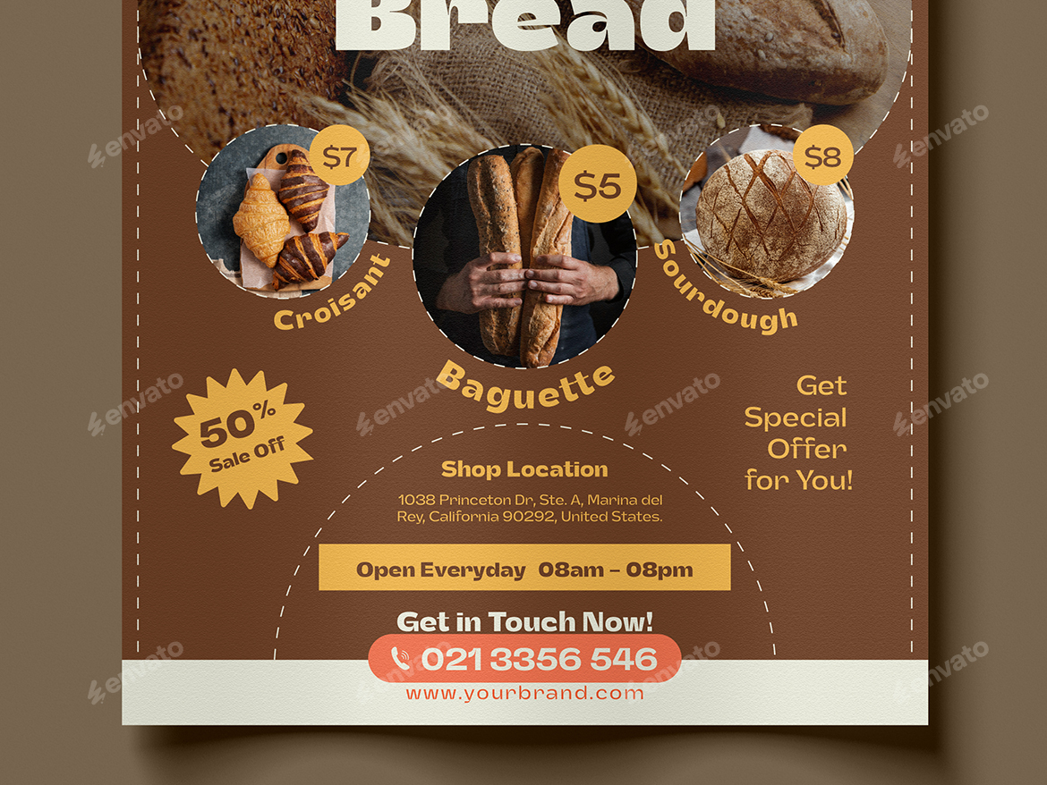 Baked Bread Flyer, Print Templates | GraphicRiver