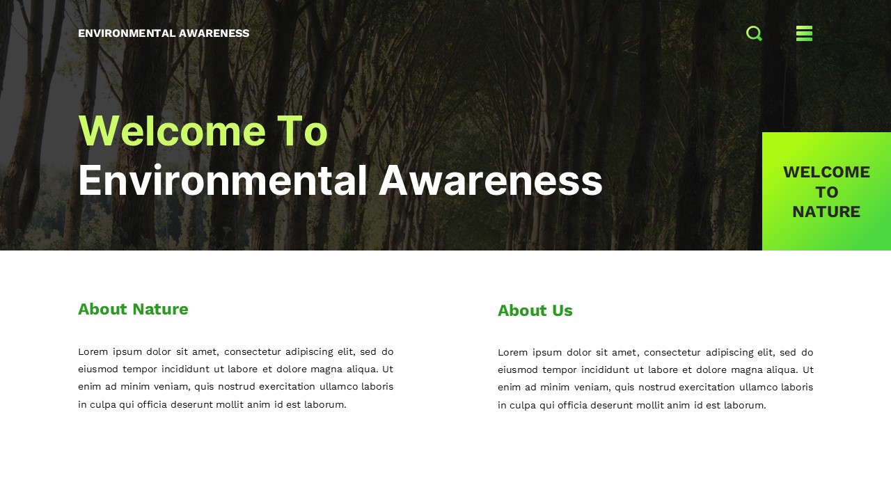 Environmental Awareness - Nature Google Slide Templates, Presentation ...