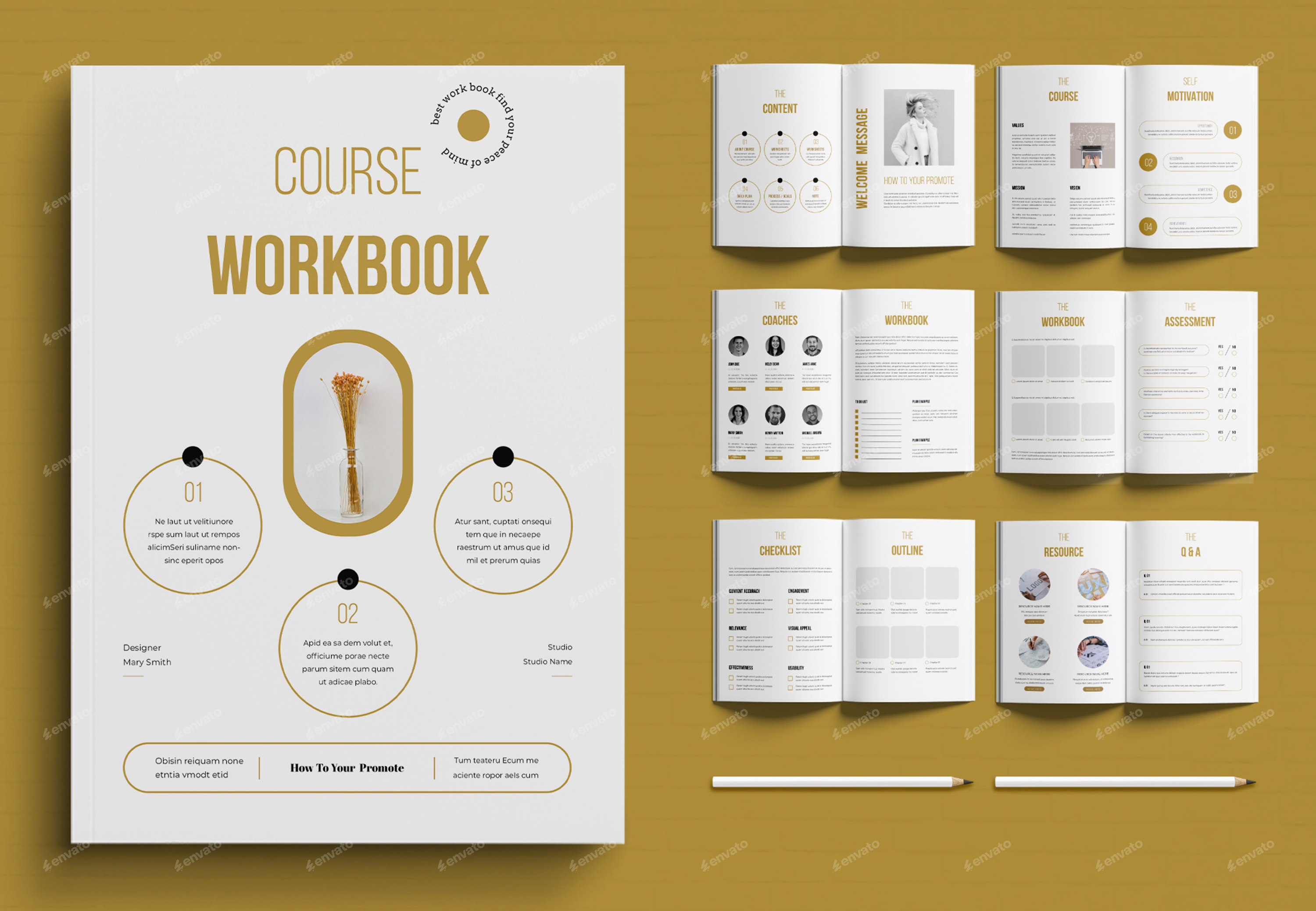Course Workbook Template, Print Templates | GraphicRiver