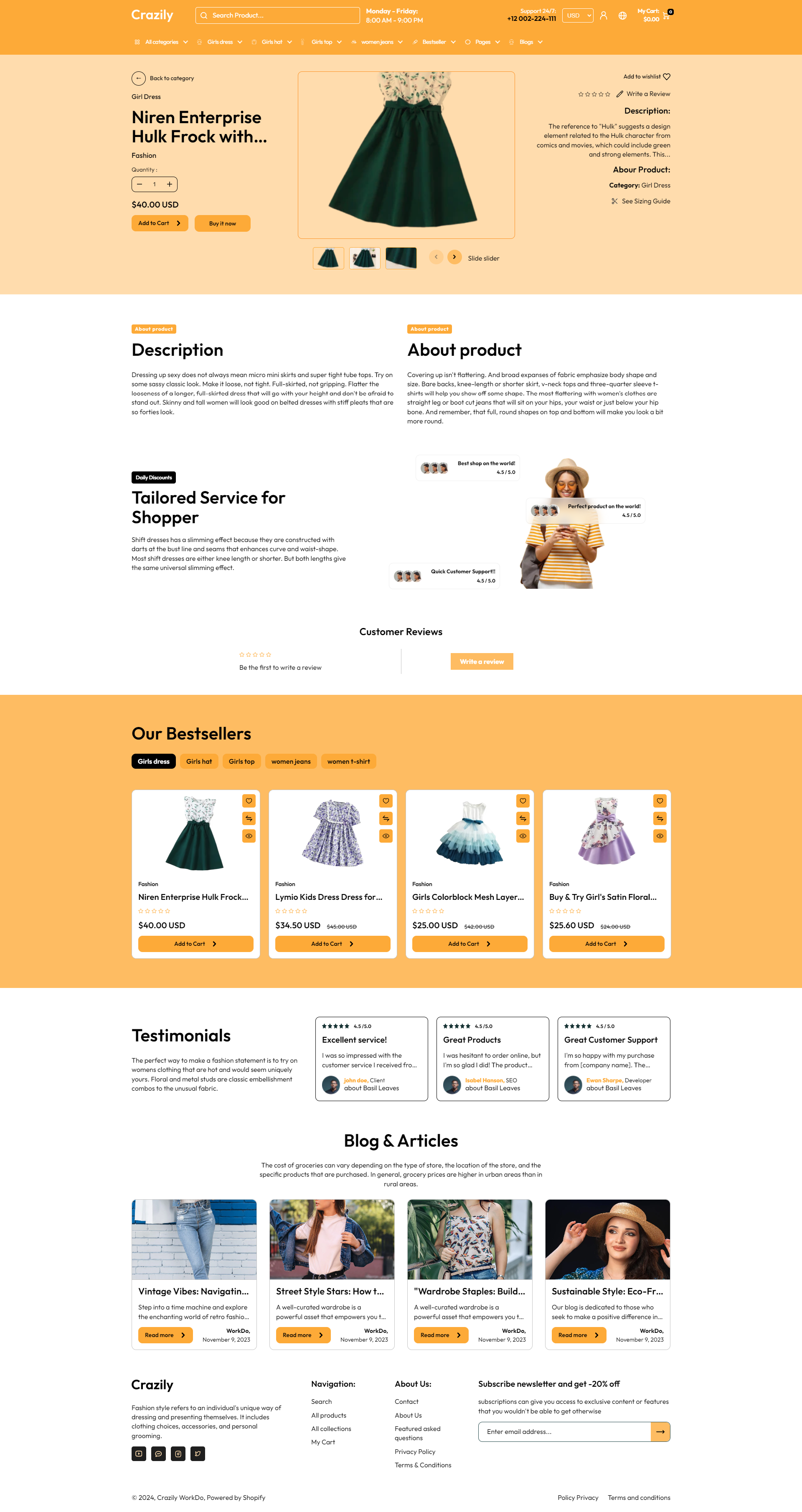 Crazily - Fashion and Clothing Shopify 2.0 Theme by WorkDo | ThemeForest