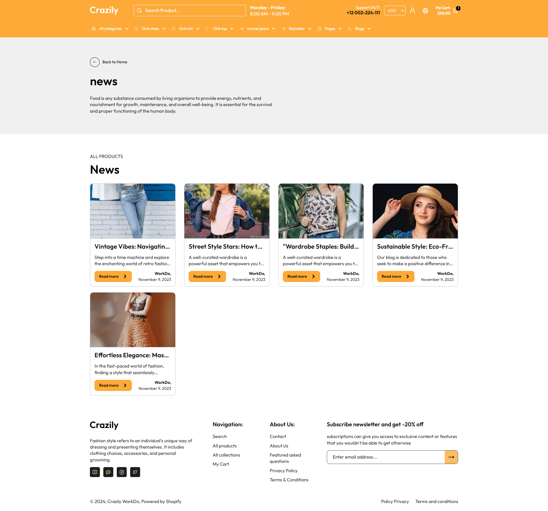 Crazily - Fashion and Clothing Shopify 2.0 Theme by WorkDo | ThemeForest