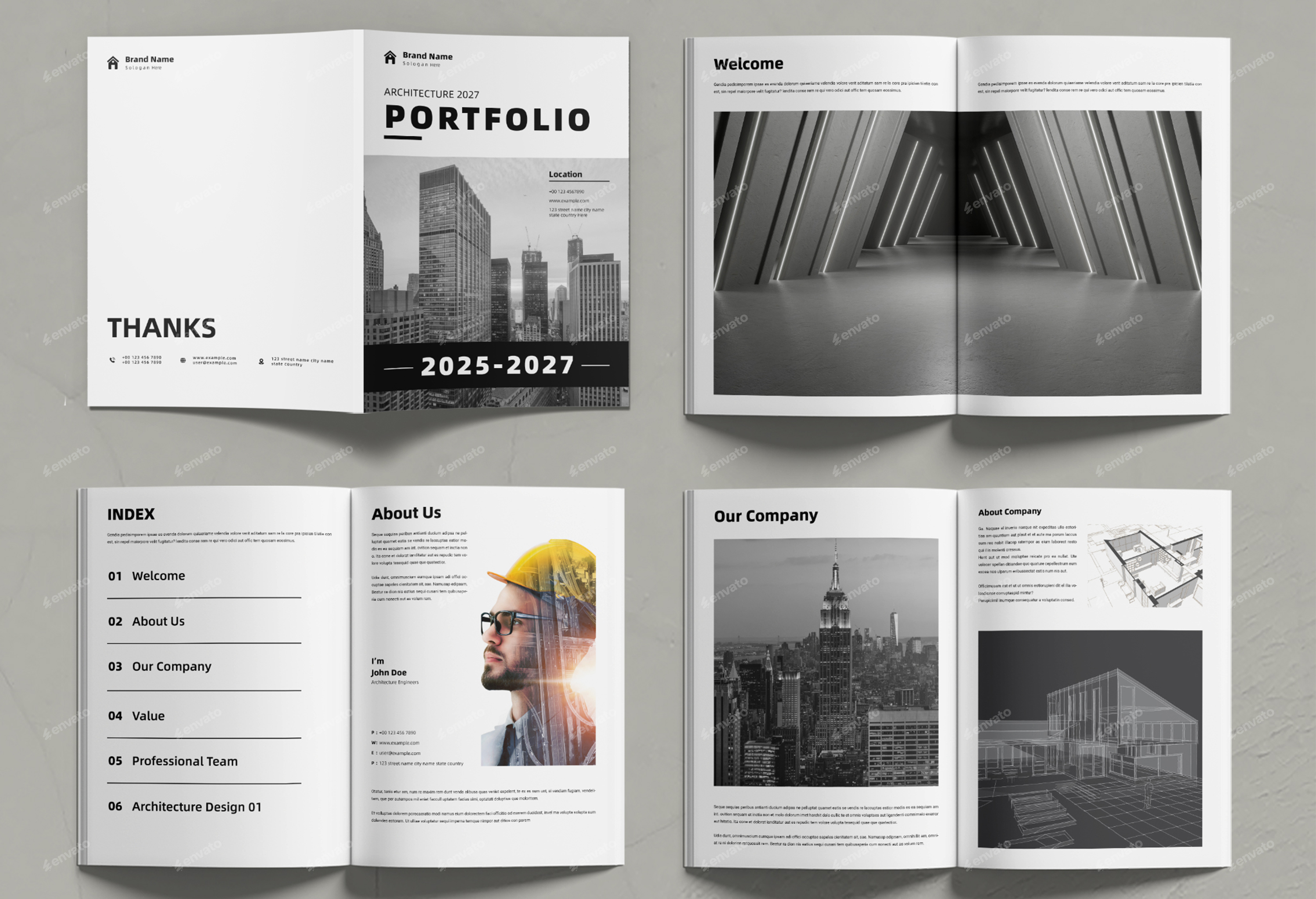 Architecture Portfolio Layout, Print Templates | GraphicRiver