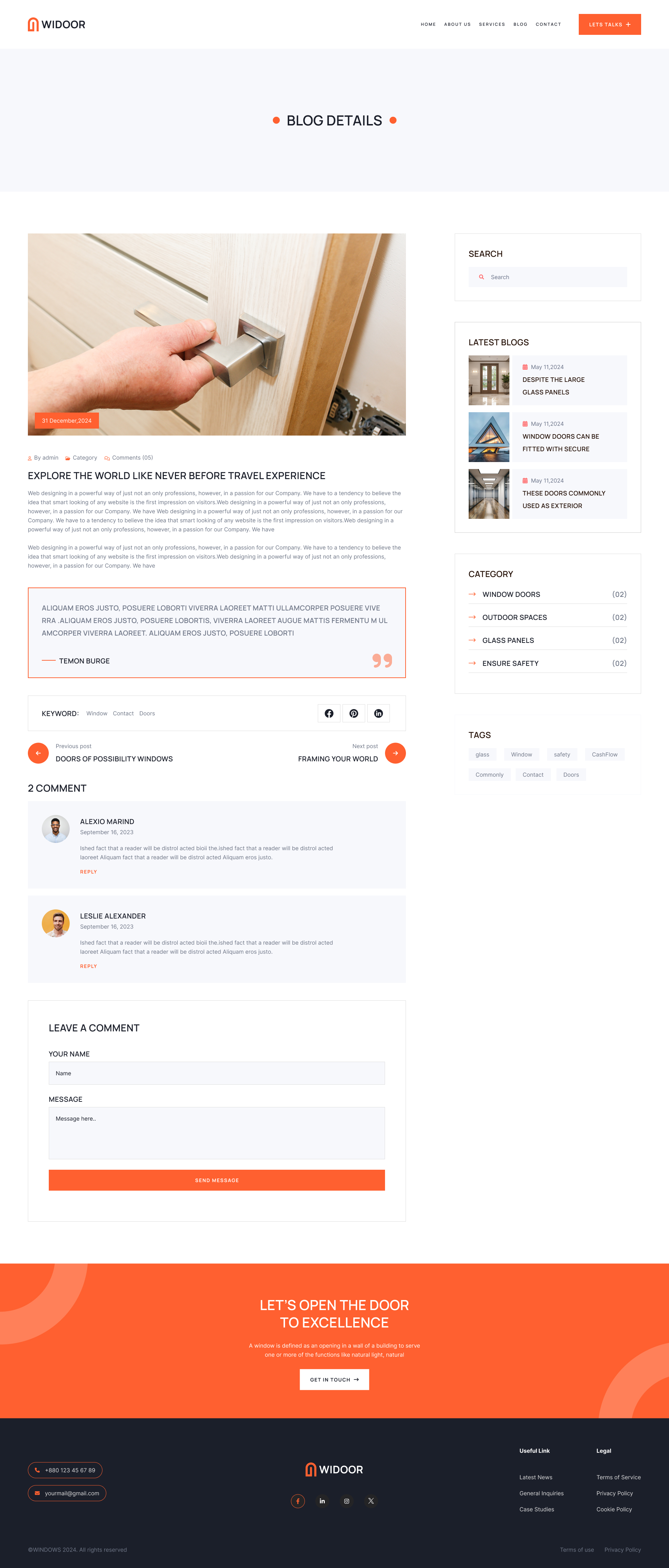 Widoor - Windows & Doors Figma Template by Mugli | ThemeForest