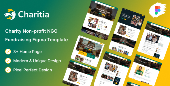 Charitia - Charity Non profit NGO Fundraising UI Figma Template by ...