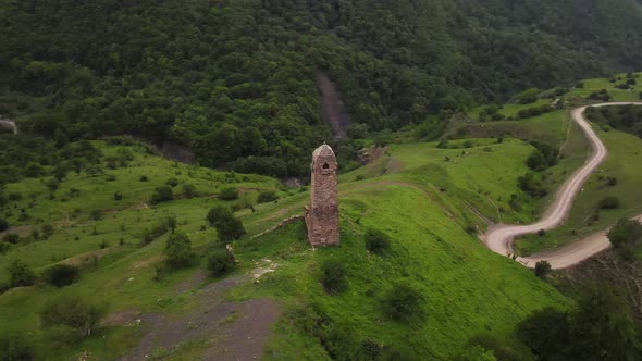 Military Medieval Watchtower of Vainakh Architecture, Stock Footage