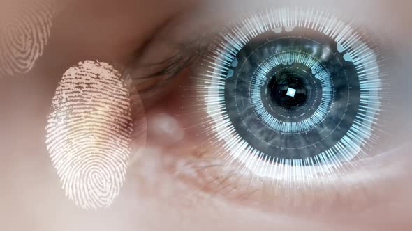 Human Eye Identification Scan Technology Interface 4K, Motion Graphics