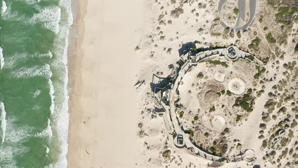 Macassar Beach Pavilion and Waves Hitting the Shore, Stock Footage