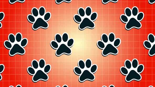 Dog Leg Paw Print Background Animation, Motion Graphics | VideoHive