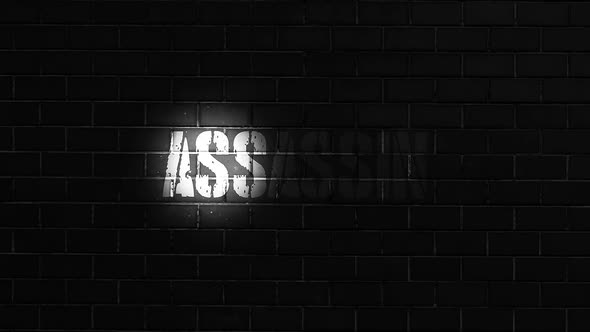 Assassin Word In Darkness Wall Background, Motion Graphics | VideoHive