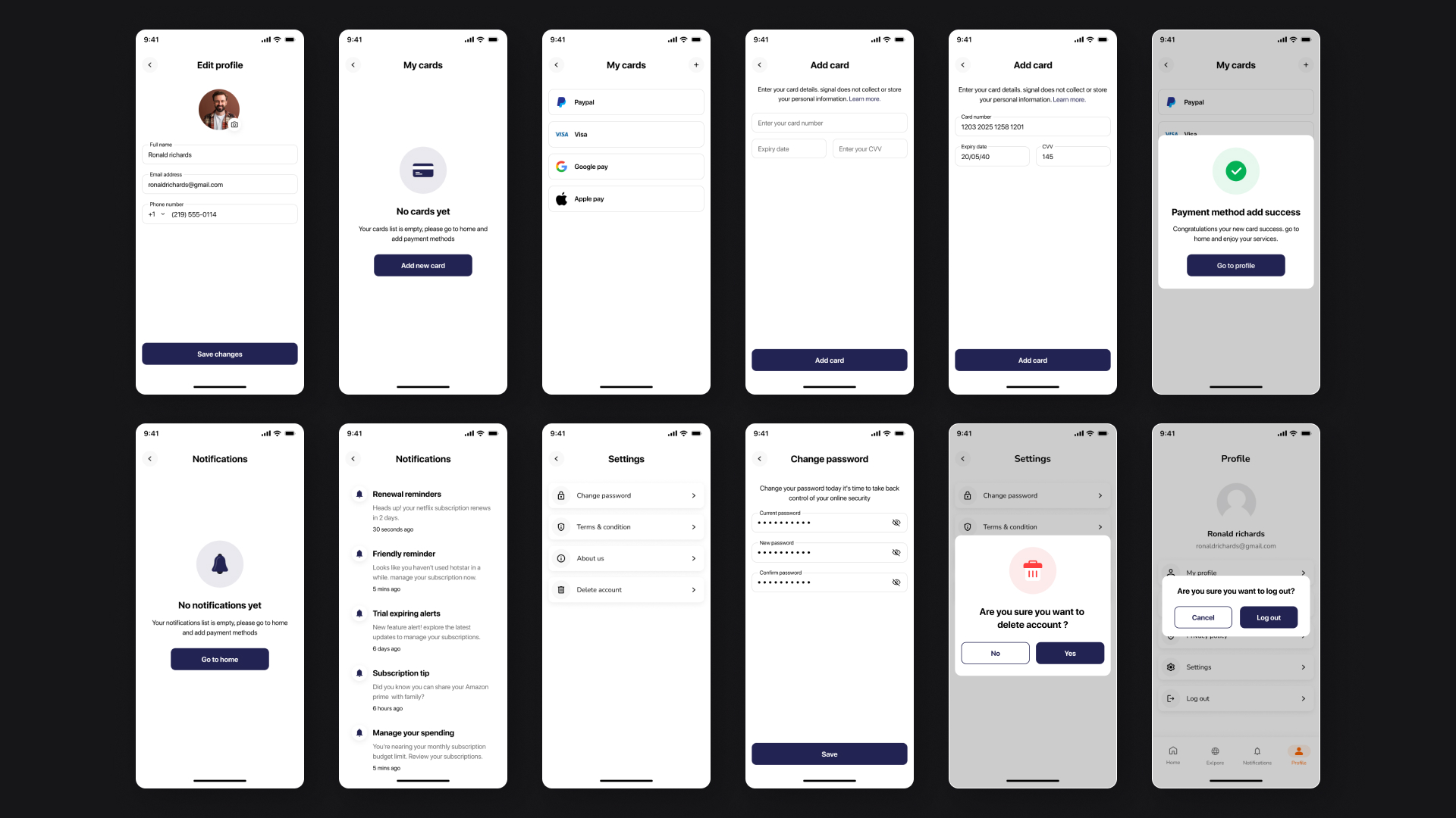 SubscriptMate UI template | Subscription Management App in flutter ...