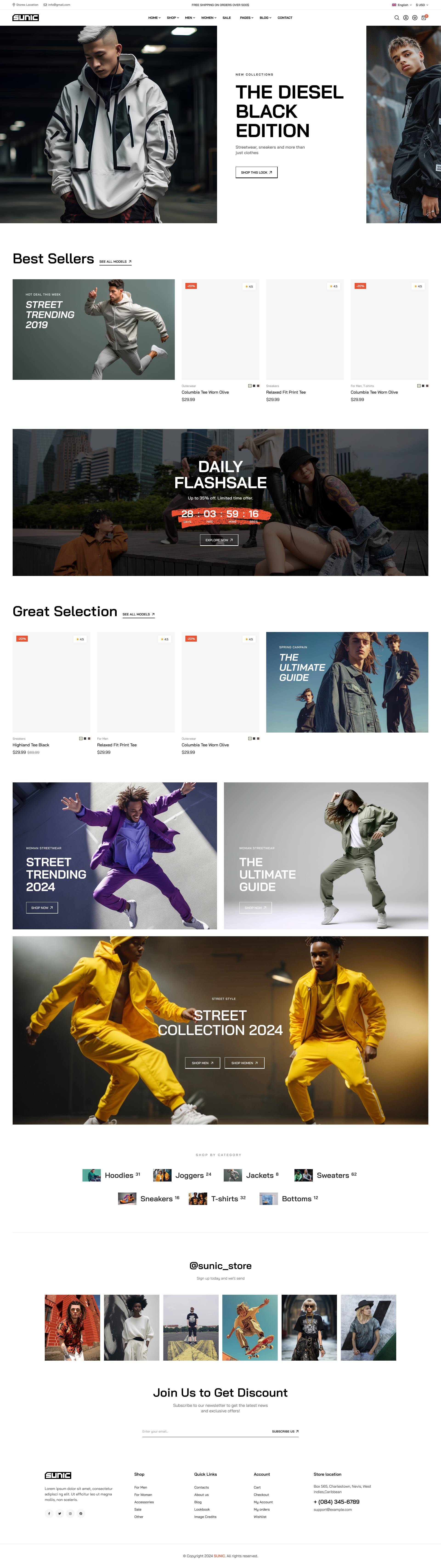 Sunic - Street Style Fashion WooCommerce Theme by themelexus | ThemeForest