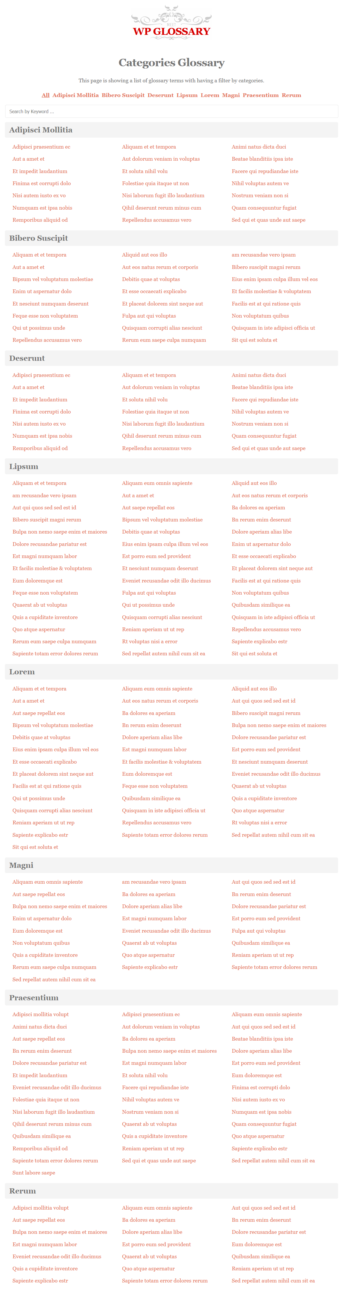 WP Glossary - Encyclopedia / Lexicon / Knowledge Base / Wiki / Dictionary by wpinstinct