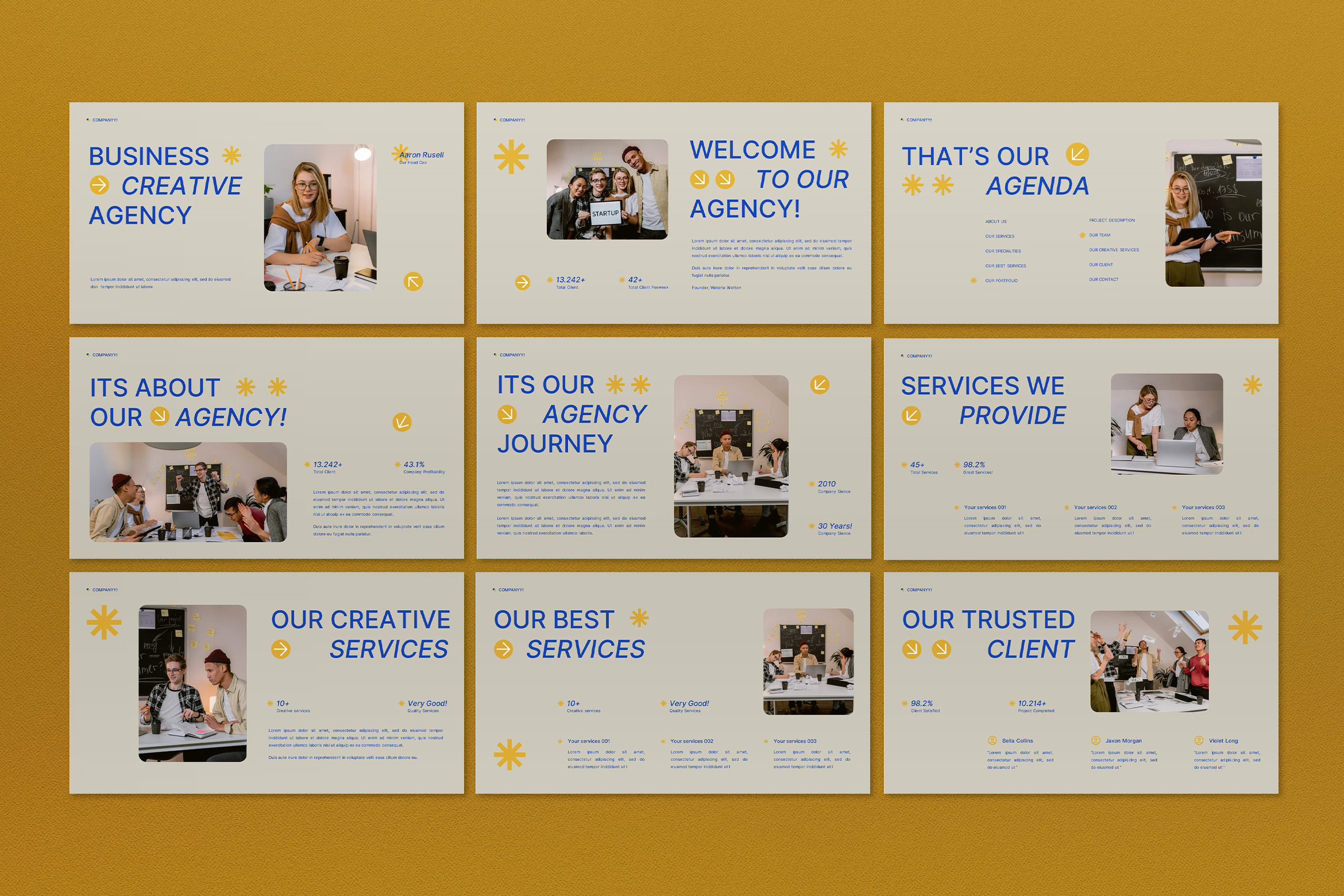 Cream Modern Business Creative Agency Presentation, Presentation Templates