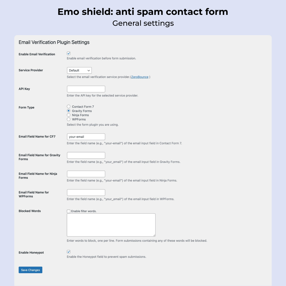 EMO Shield: All-in-One Anti-Spam Contact Form Protection by Emohelpdotcom