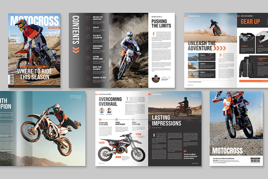 Motorbike & Motocross Magazine Template, Print Templates | GraphicRiver