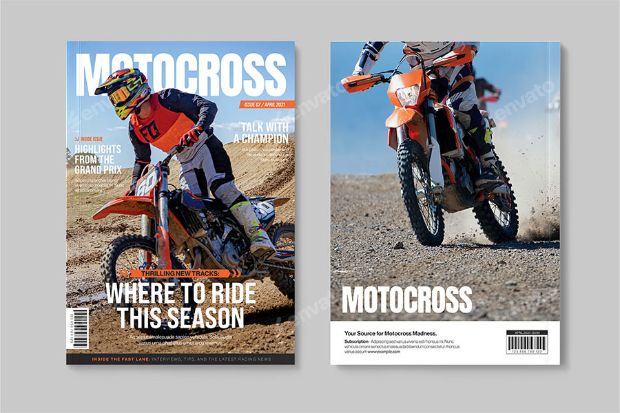 Motorbike & Motocross Magazine Template, Print Templates | GraphicRiver