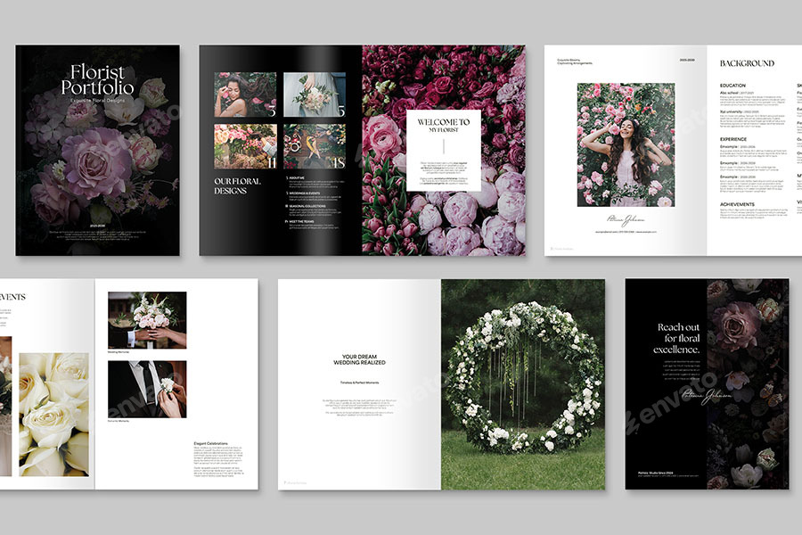 Florist Portfolio Template, Print Templates | GraphicRiver