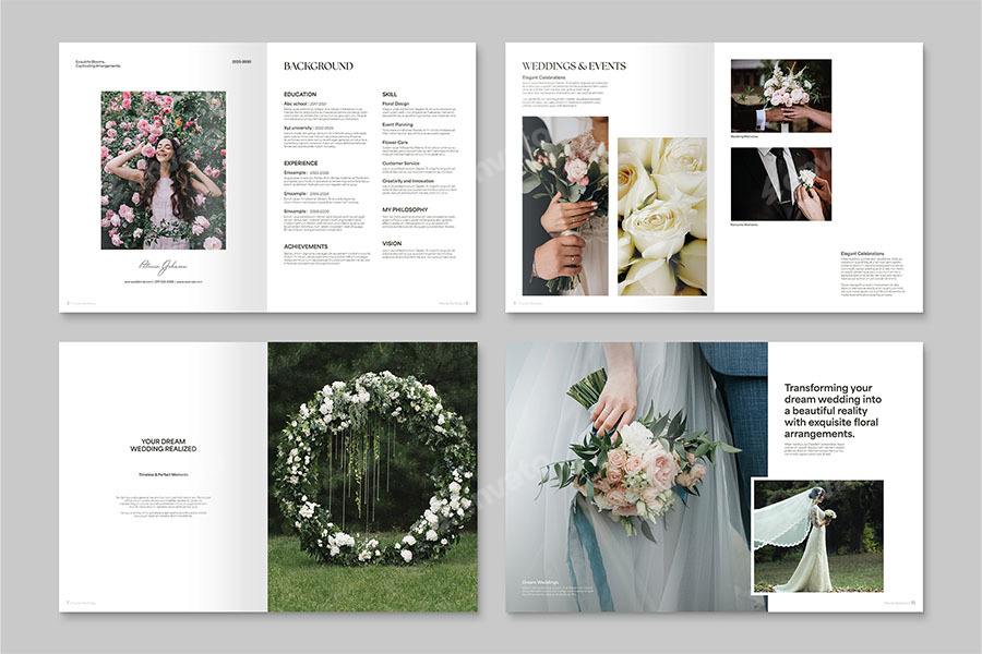 Florist Portfolio Template, Print Templates | GraphicRiver