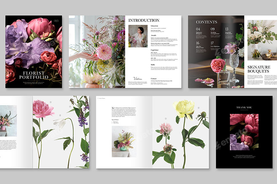 Florist Portfolio Template, Print Templates | GraphicRiver
