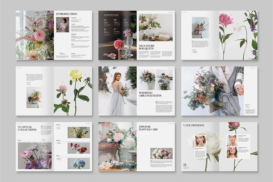 Florist Portfolio Template, Print Templates | GraphicRiver