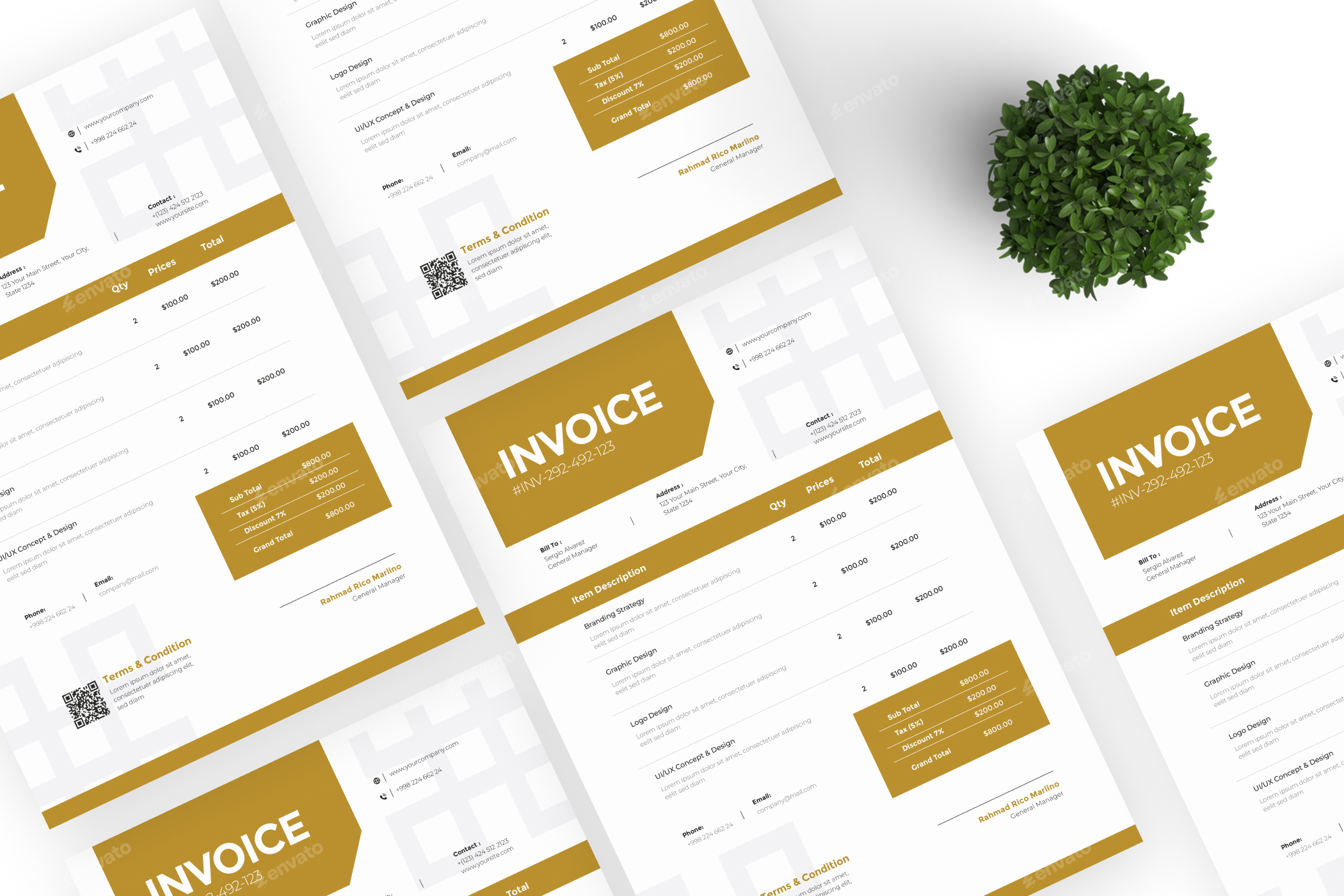 Gold Money - Invoice, Print Templates | GraphicRiver