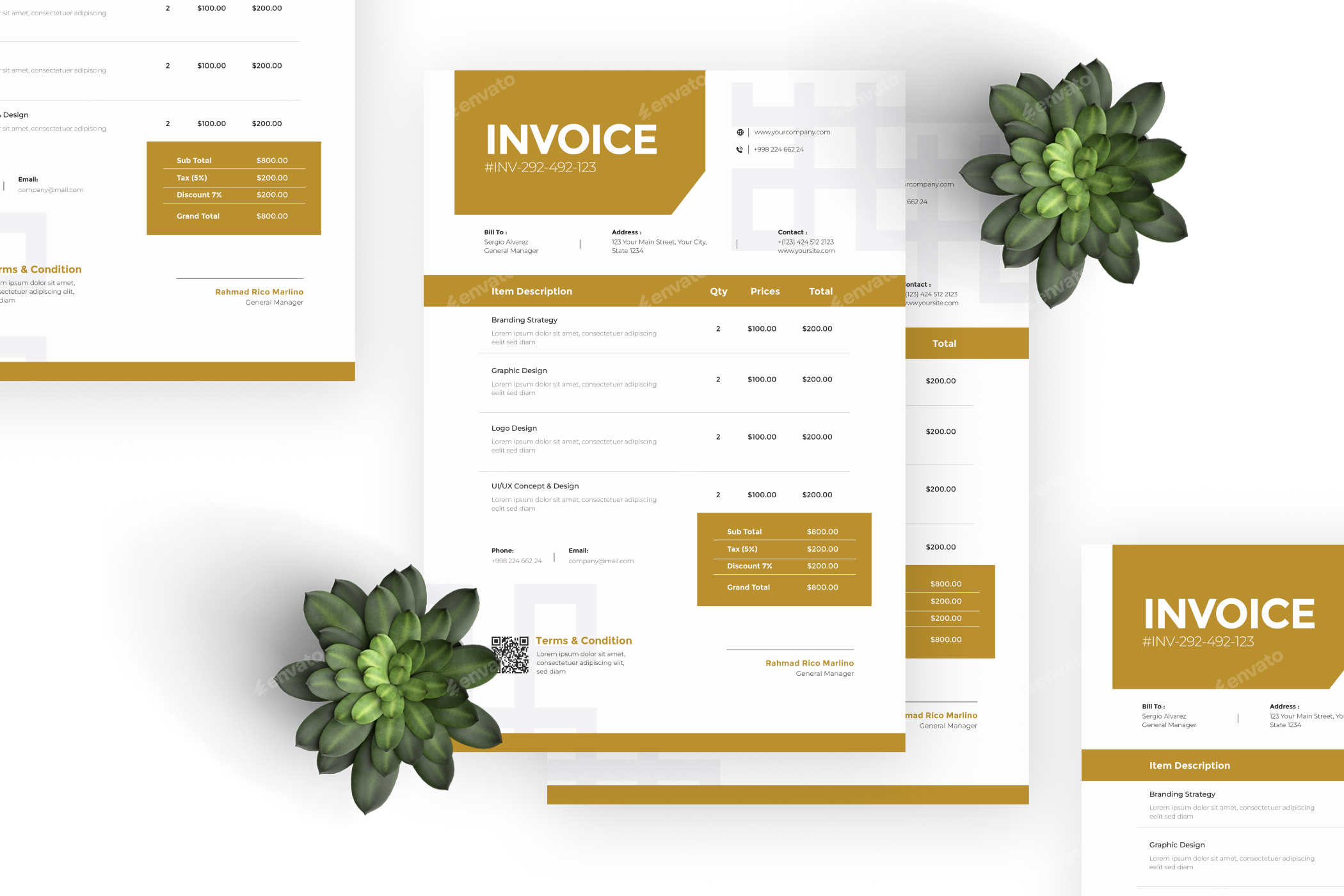 Gold Money - Invoice, Print Templates | GraphicRiver