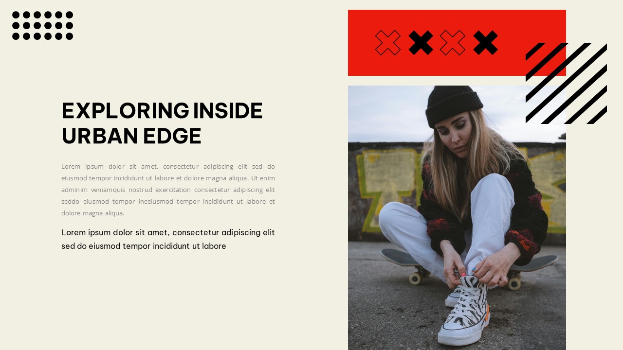 Urban Edge - Streetwear Concept PowerPoint Template, Presentation Templates
