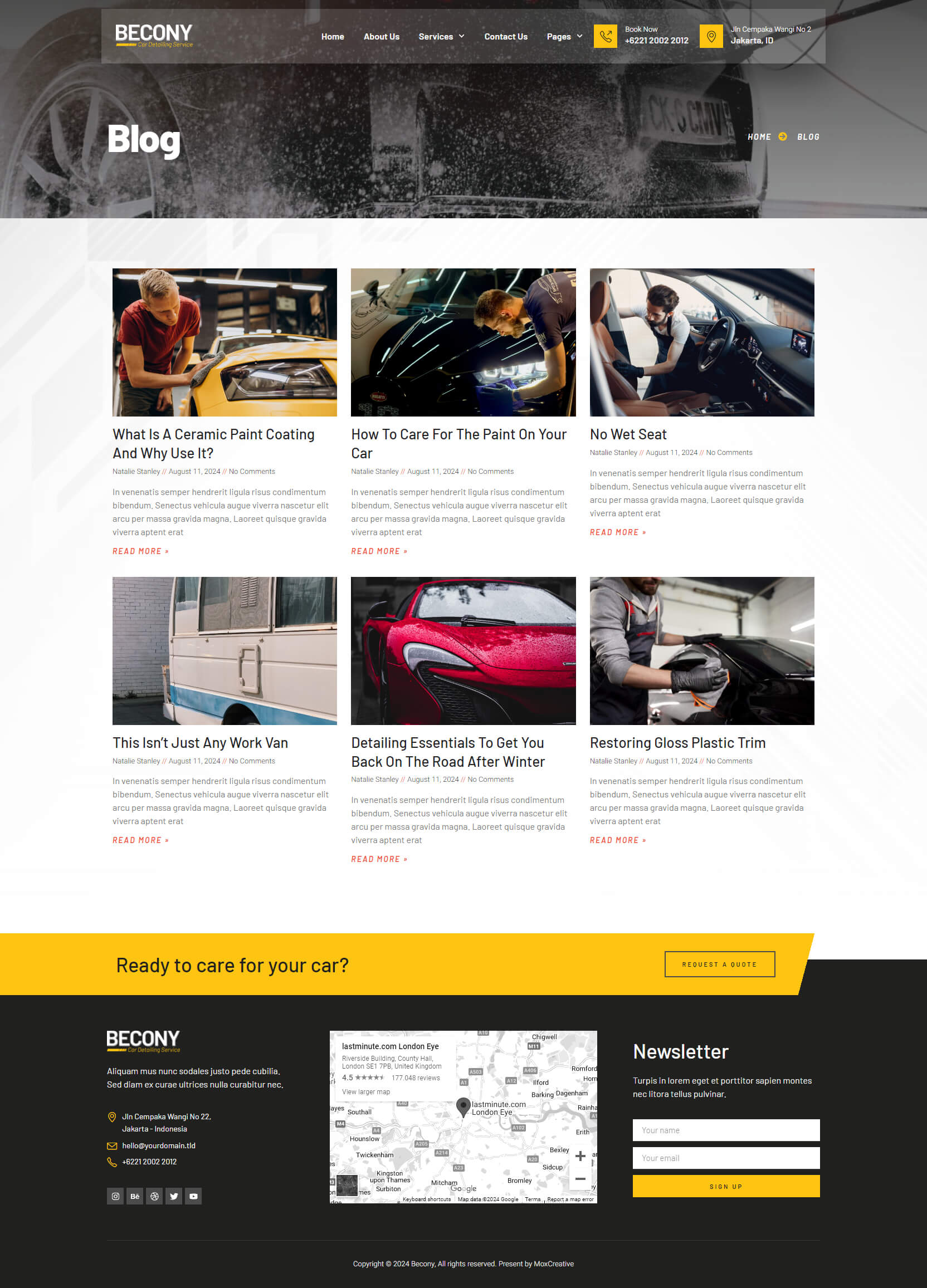 Becony - Car Detailing Services & Car Repair Elementor Template Kit by ...