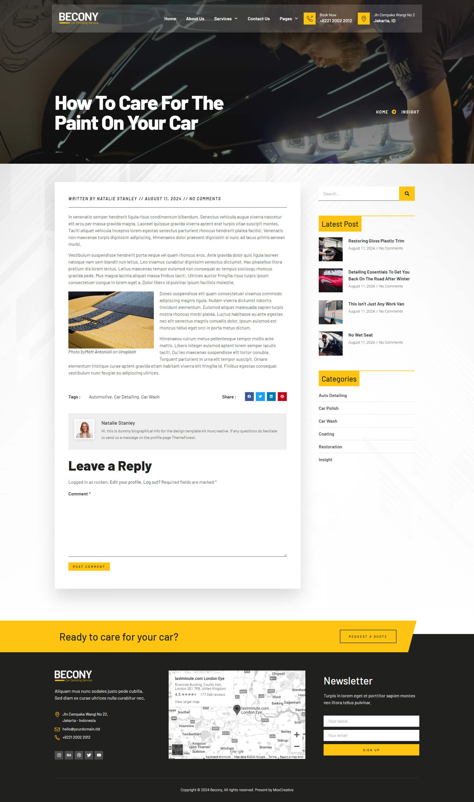 Becony - Car Detailing Services & Car Repair Elementor Template Kit by ...