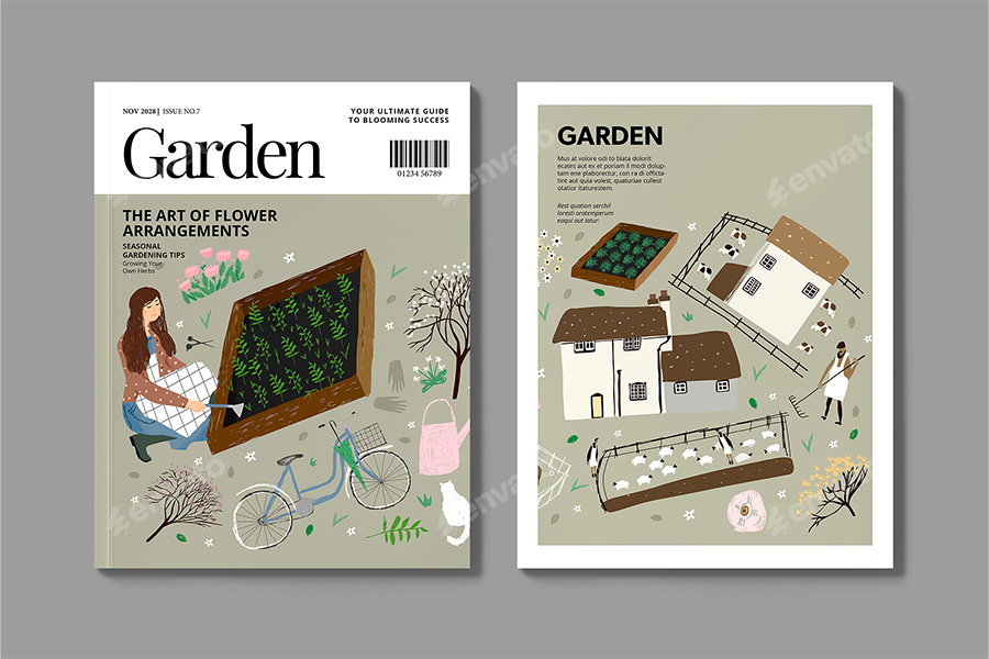 Gardening Magazine Template, Print Templates | GraphicRiver