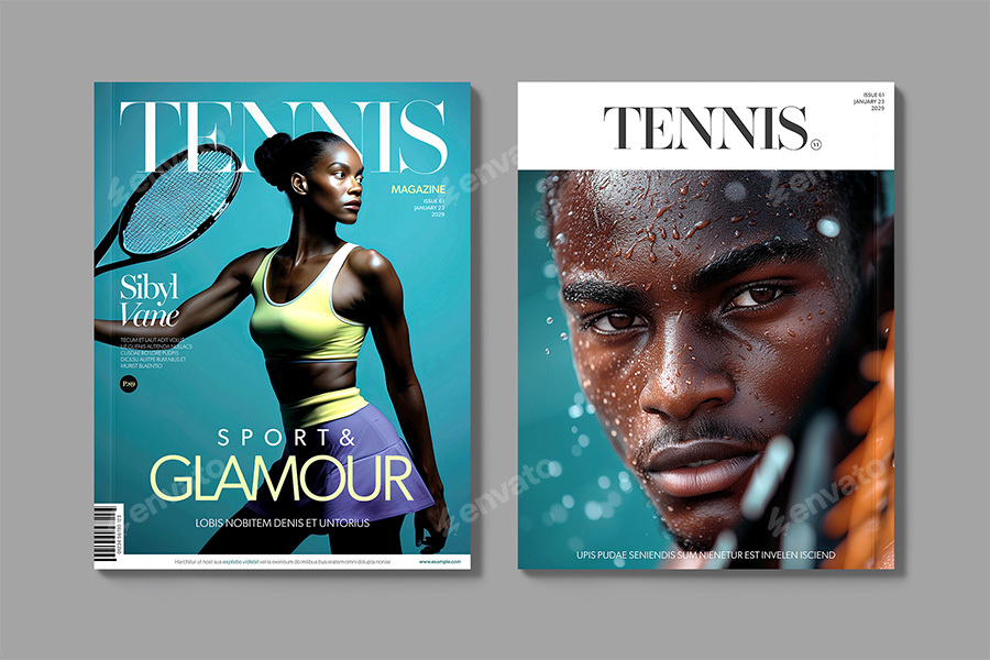 Tennis Magazine Template, Print Templates | GraphicRiver