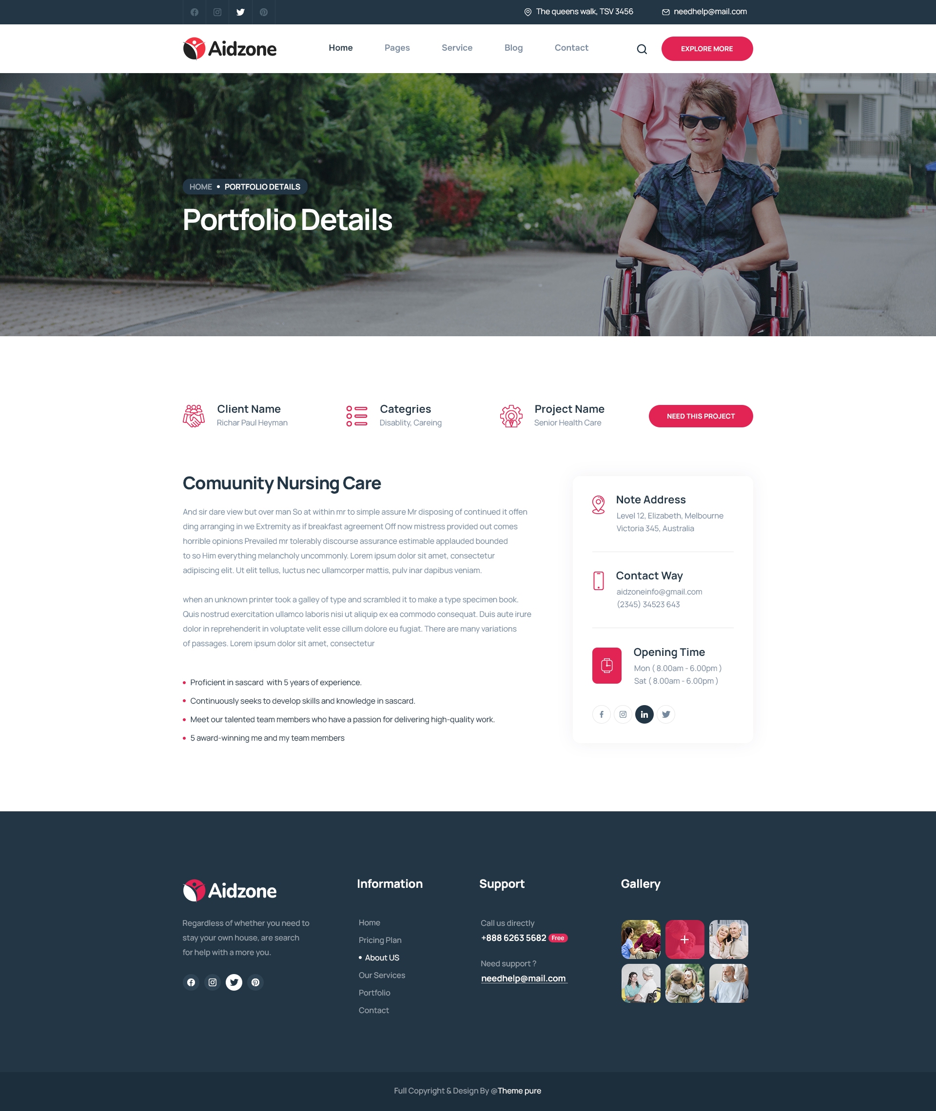 Aidzone - NDIS Disability Service PSD Template by AQLOVA | ThemeForest