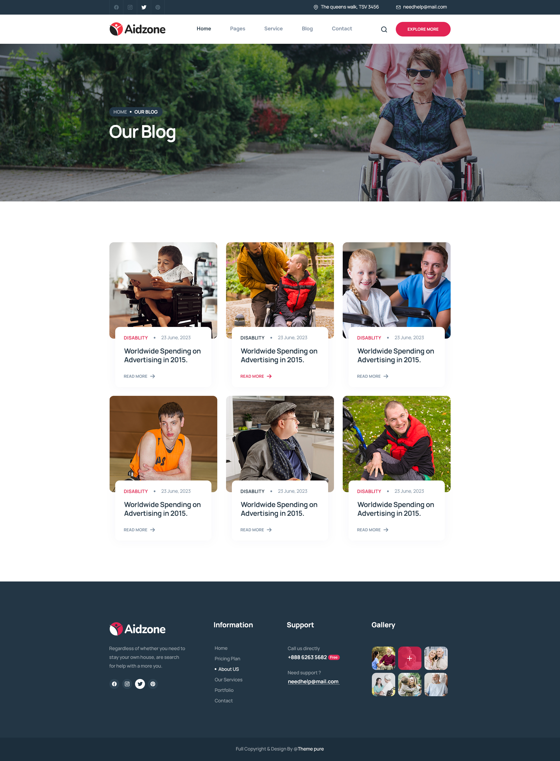 Aidzone - NDIS Disability Service PSD Template by AQLOVA | ThemeForest