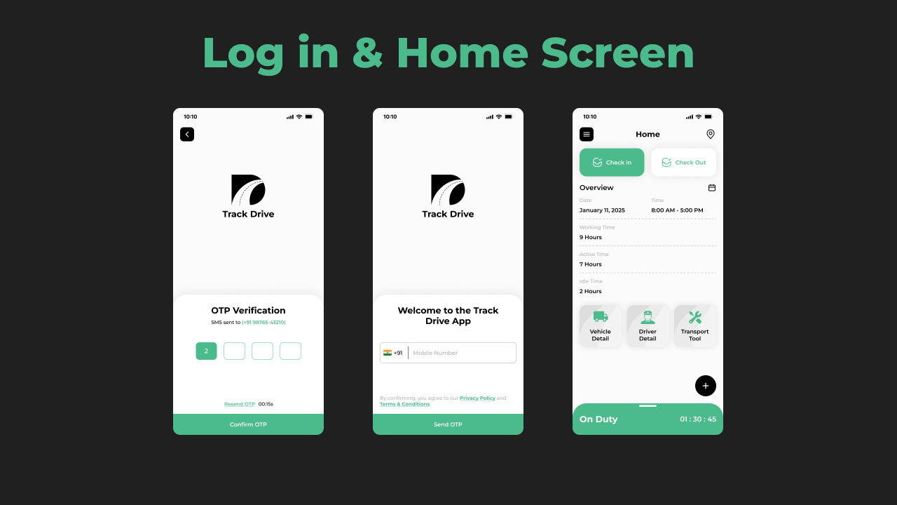 TrackDrive - Flutter Mobile App UI Kit for Truck/Vehicle Driver Application - Android/iOS ...