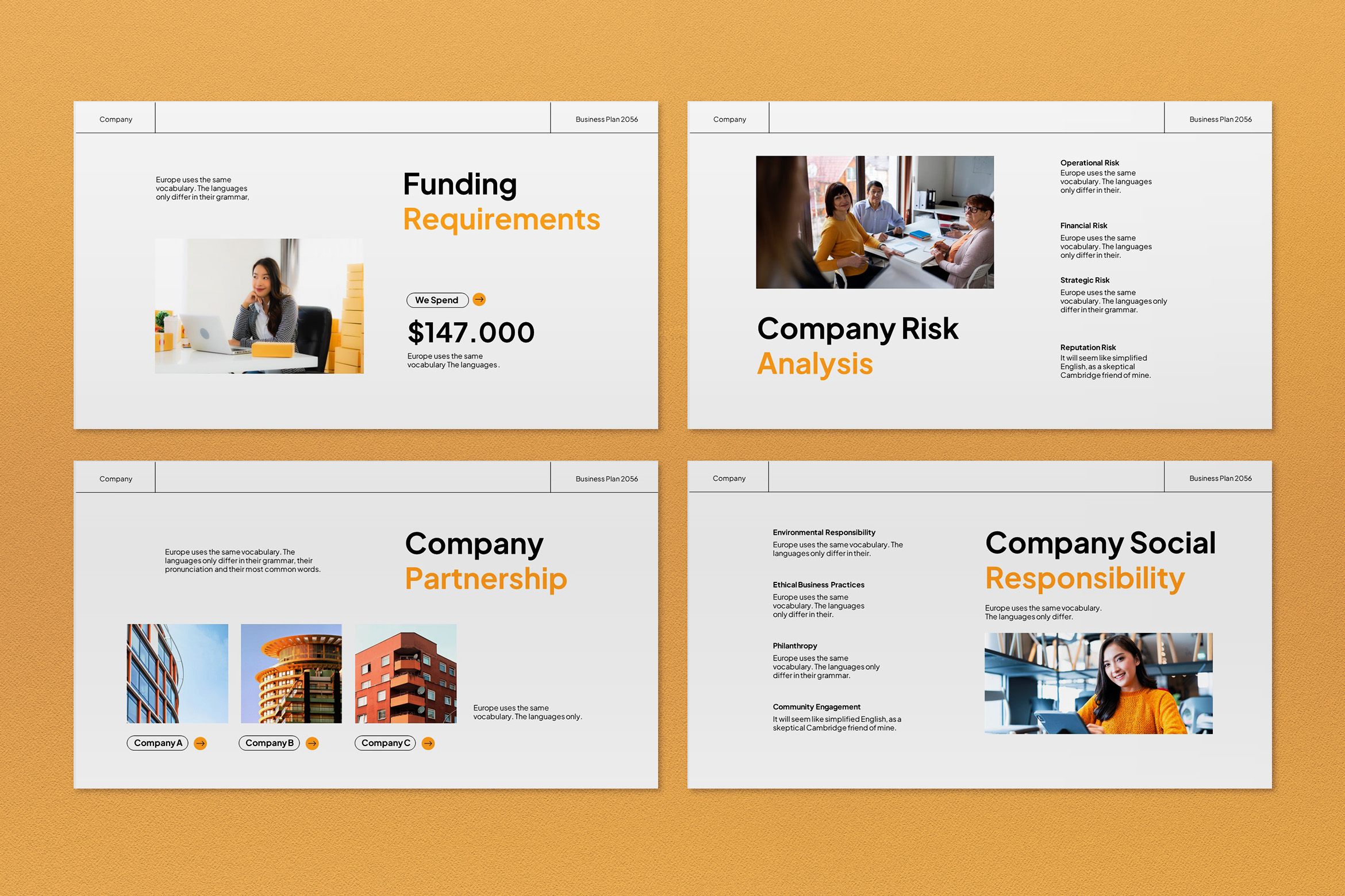 Orange White Modern Business Plan Presentation Keynote, Presentation ...