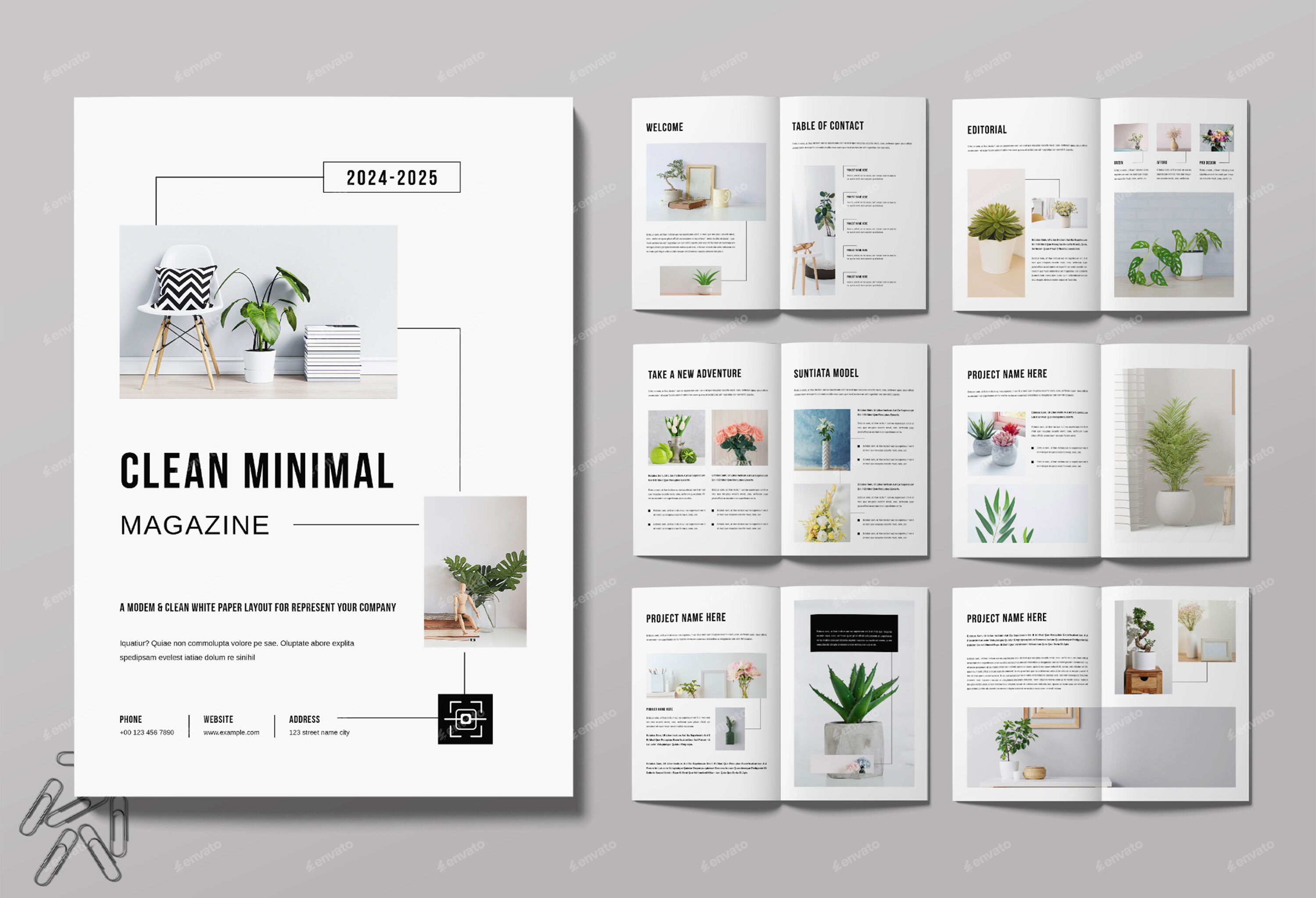 Minimal Magazine Template, Print Templates | GraphicRiver