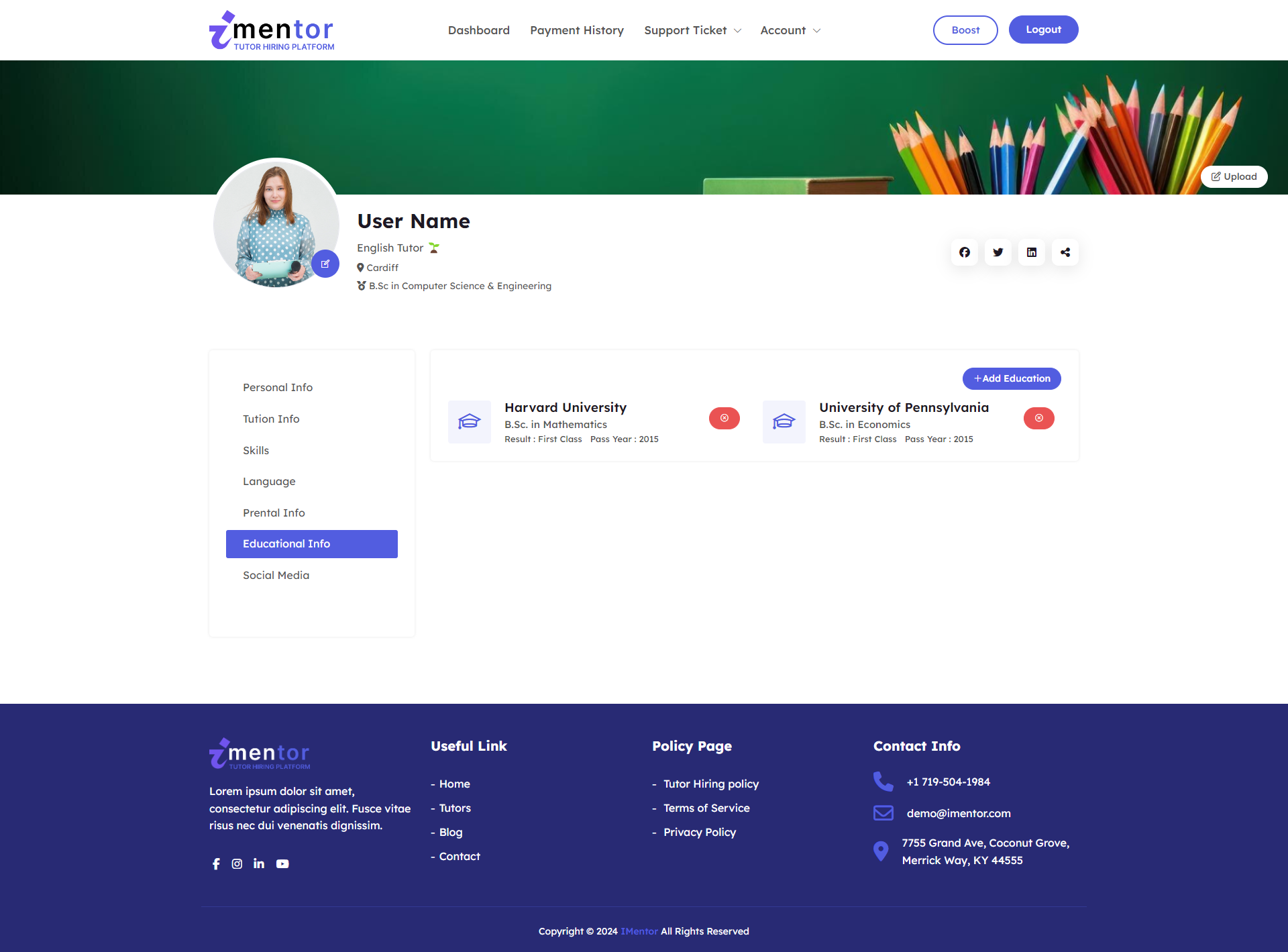 iMentor - Tutor Hiring Platform by ViserLab | CodeCanyon