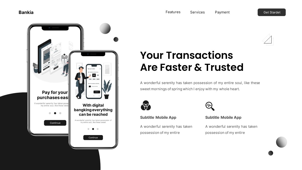 Bankia - Mobile App & SAAS Powerpoint Template, Presentation Templates