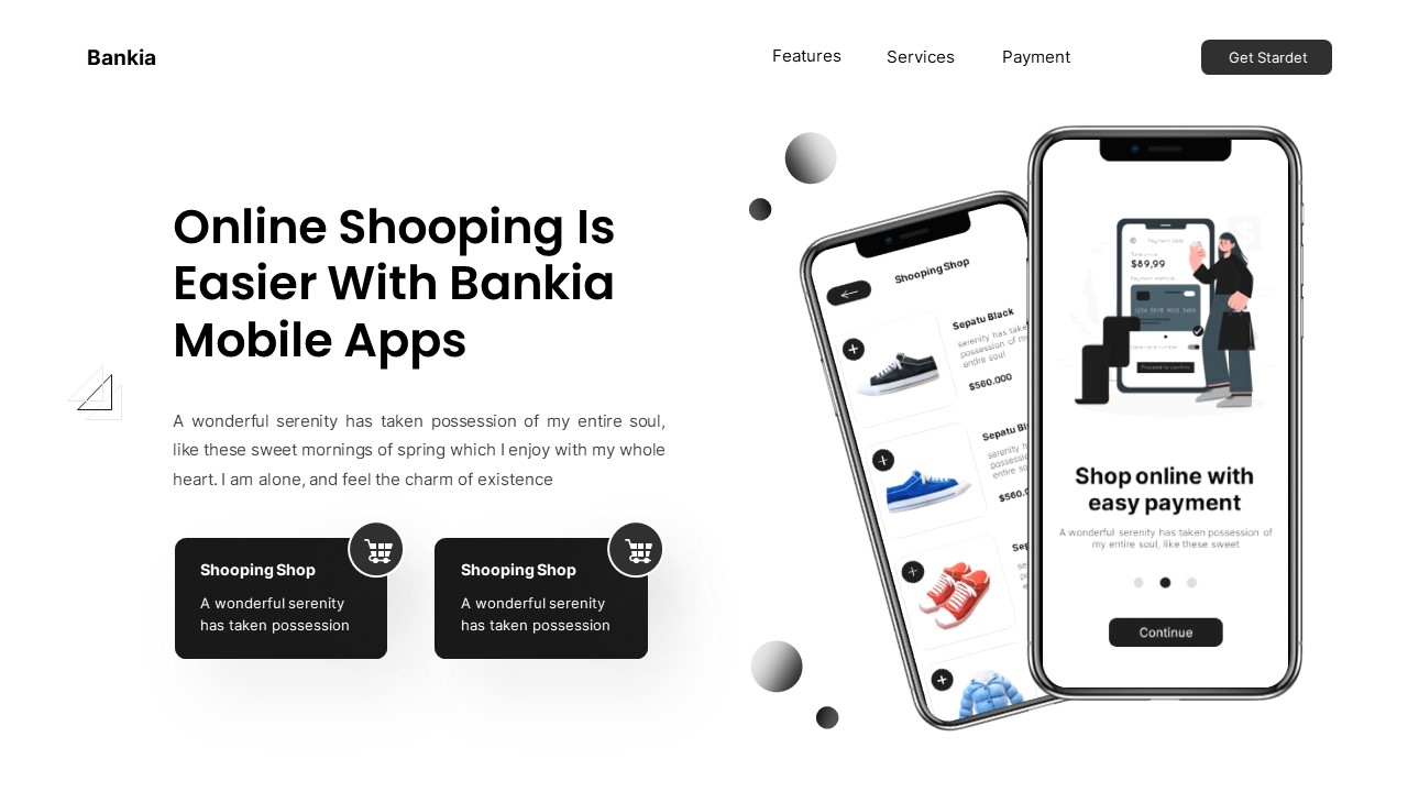 Bankia - Mobile App & SAAS Powerpoint Template, Presentation Templates