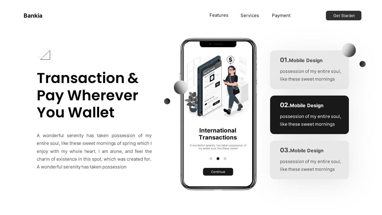 Bankia - Mobile App & SAAS Powerpoint Template, Presentation Templates