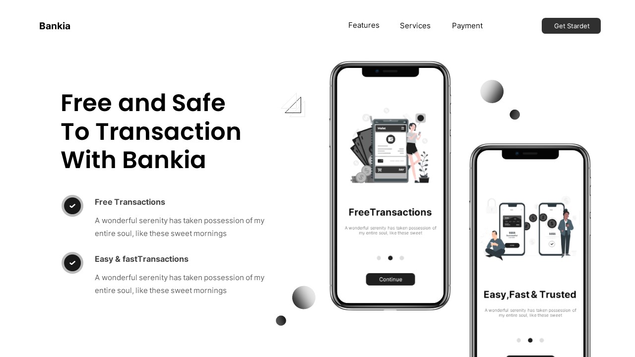Bankia - Mobile App & SAAS Powerpoint Template, Presentation Templates