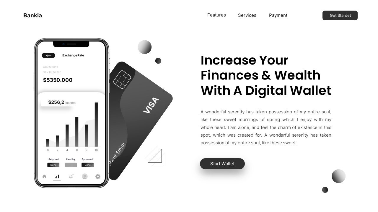Bankia - Mobile App & SAAS Powerpoint Template, Presentation Templates