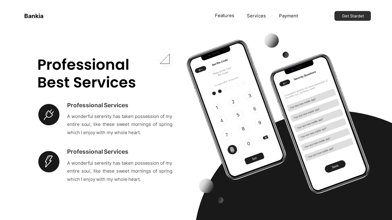 Bankia - Mobile App & SAAS Powerpoint Template, Presentation Templates