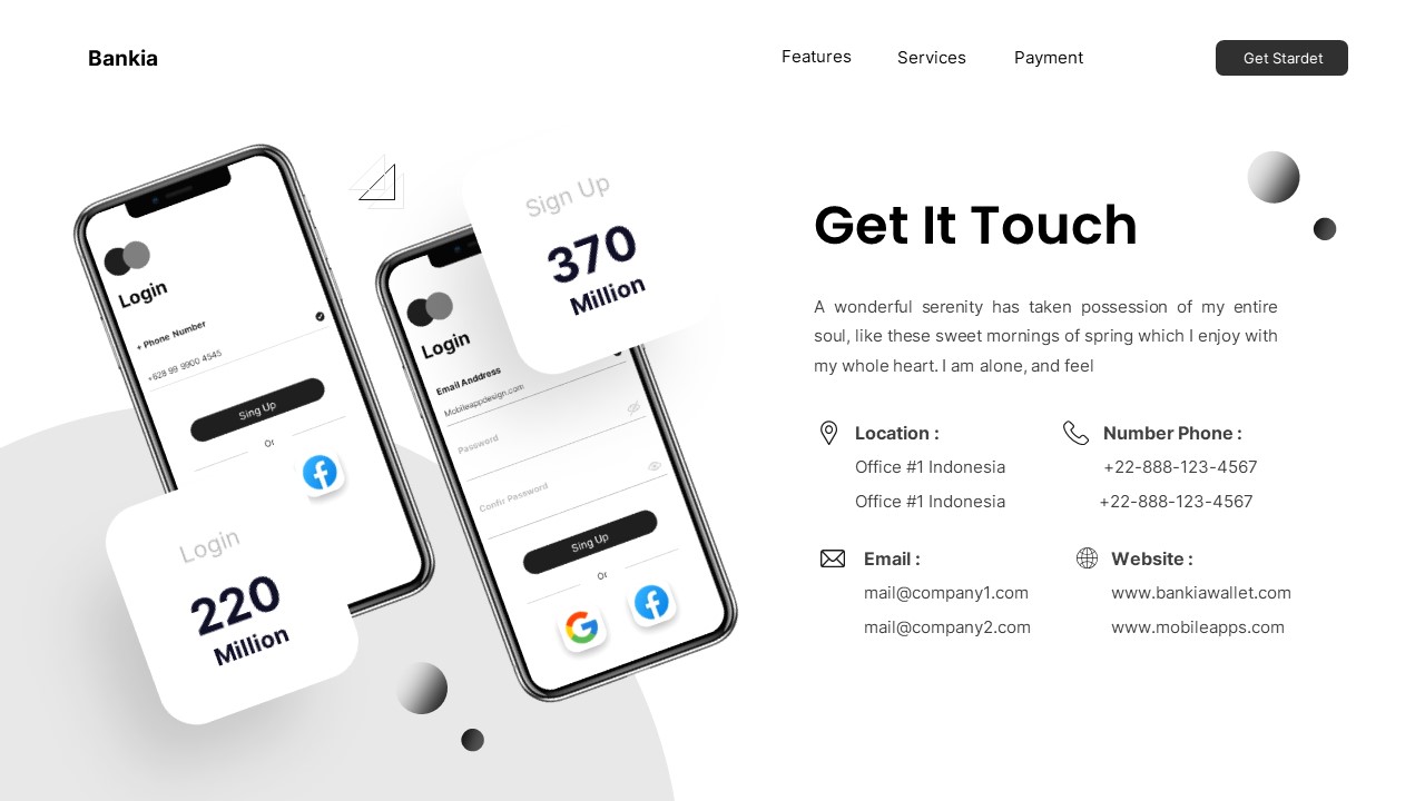 Bankia - Mobile App & SAAS Powerpoint Template, Presentation Templates