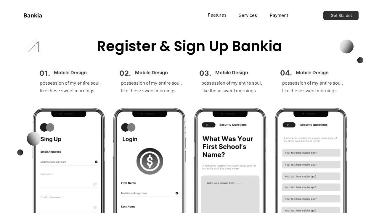 Bankia - Mobile App & SAAS Powerpoint Template, Presentation Templates
