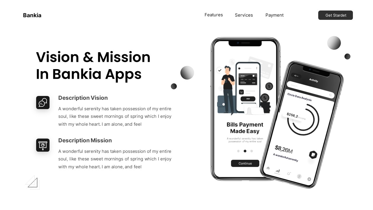 Bankia - Mobile App & SAAS Powerpoint Template, Presentation Templates