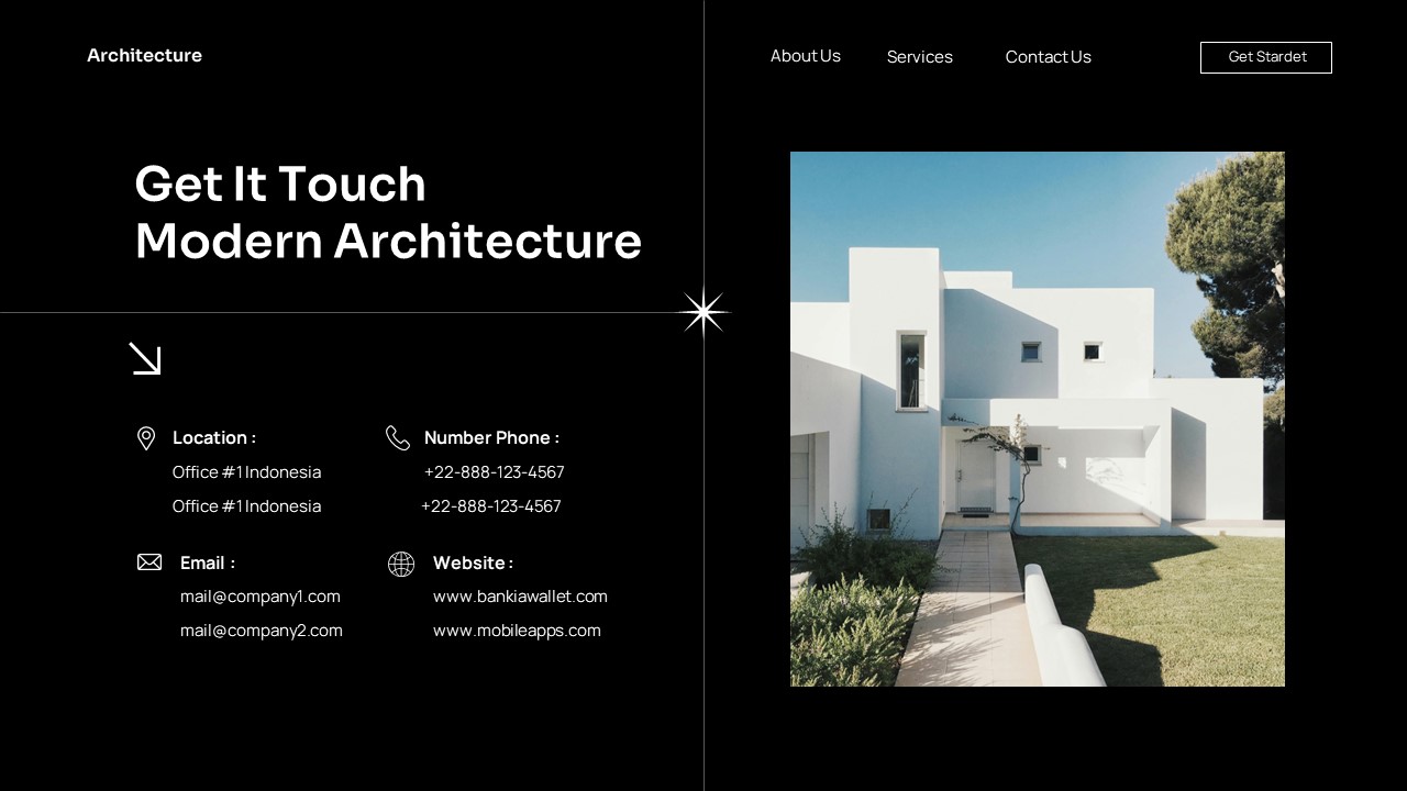 Black Modern Architecture Powerpoint Template, Presentation Templates