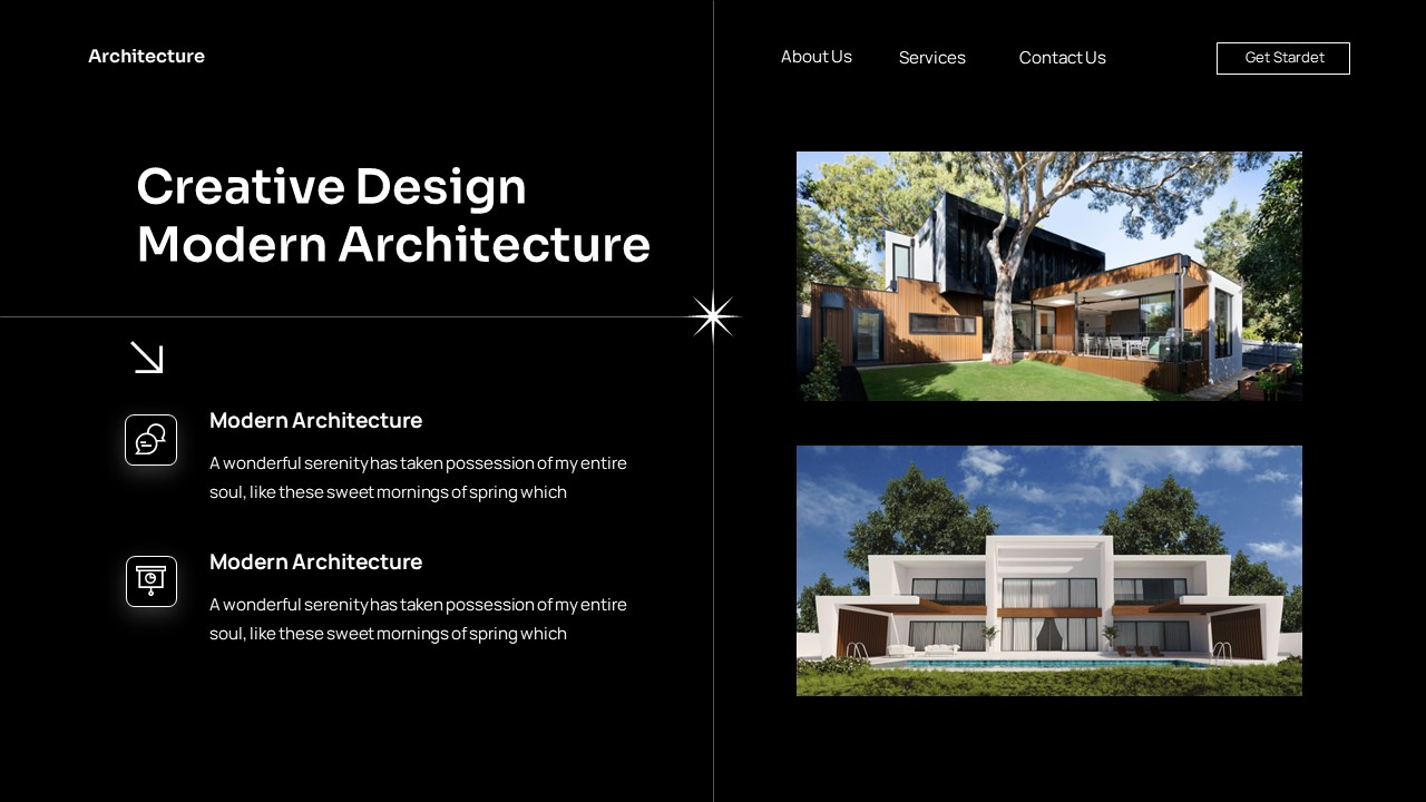 Black Modern Architecture Keynote Template, Presentation Templates